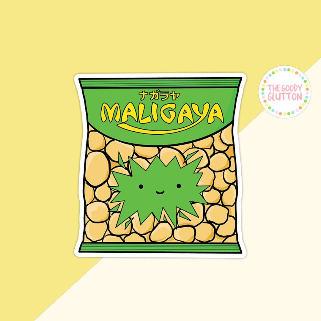 Cute Kawaii Maligaya Nagaraya Garlic Nuts Sticker, Filipino Food ...