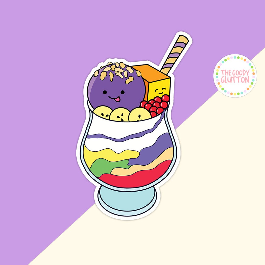 Cute Kawaii Halo-halo Dessert Sticker, Filipino Dessert Sticker, Pinoy ...