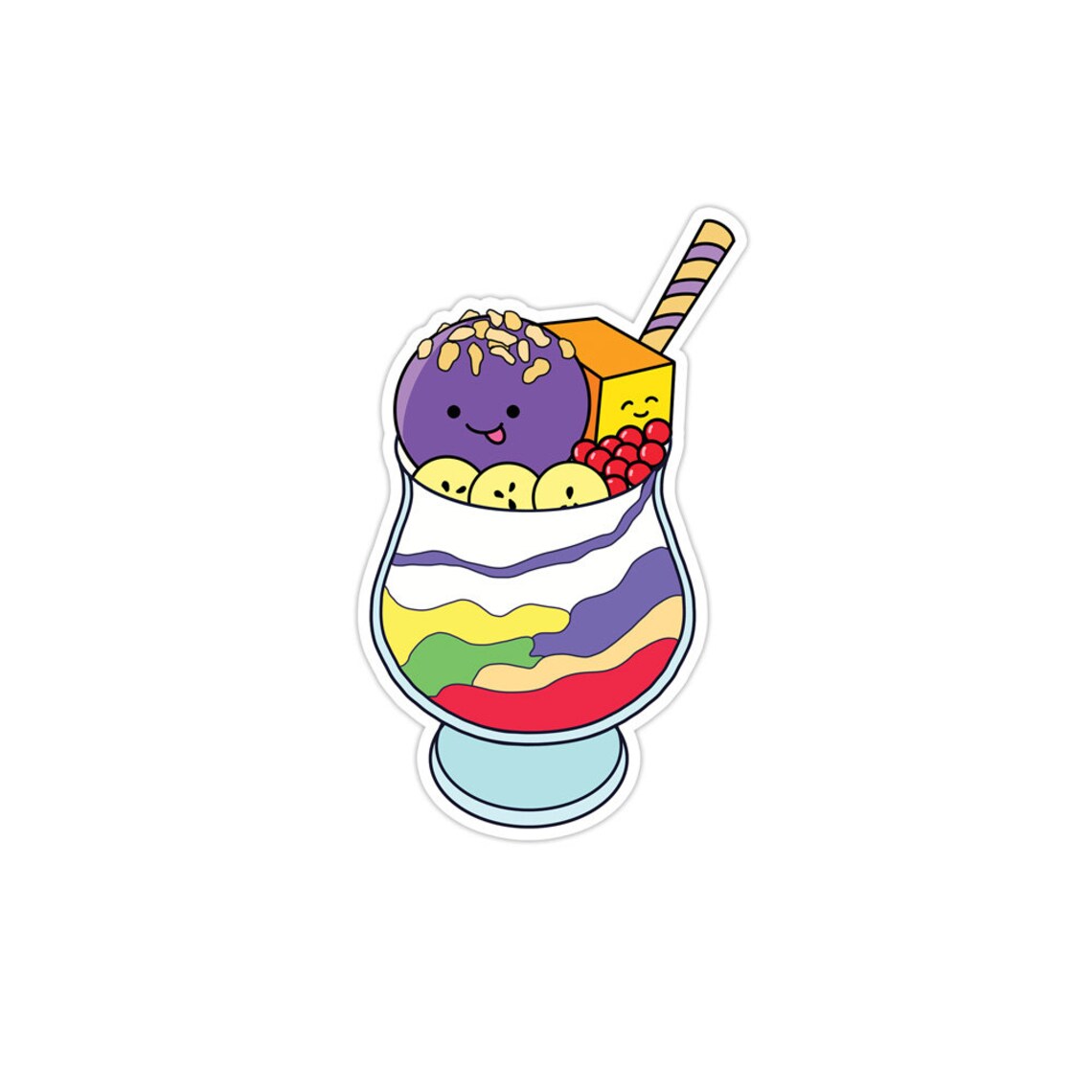 Cute Kawaii Halo-halo Dessert Sticker, Filipino Dessert Sticker, Pinoy ...