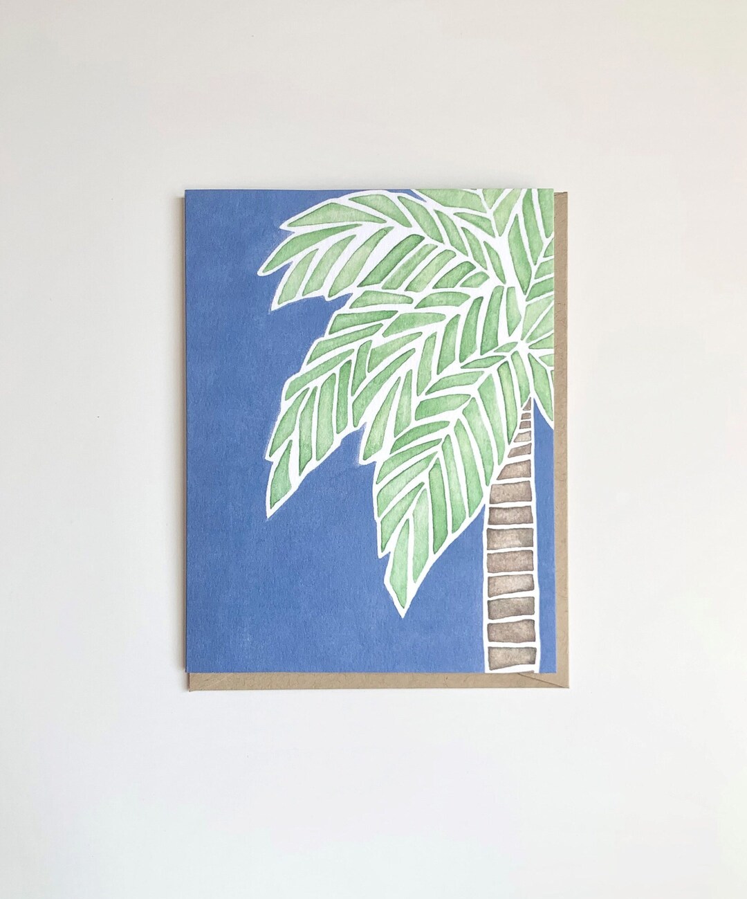 Blue Sky and Palm Tree Card - Etsy