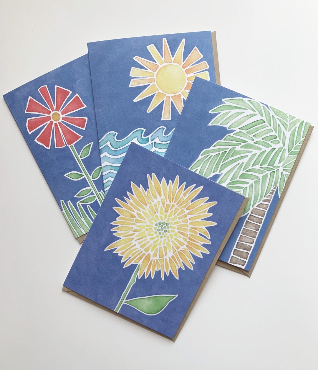 4-pack of Blue Sky Cards - Etsy