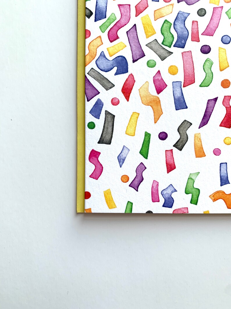 Colorful Confetti Birthday Card - Etsy
