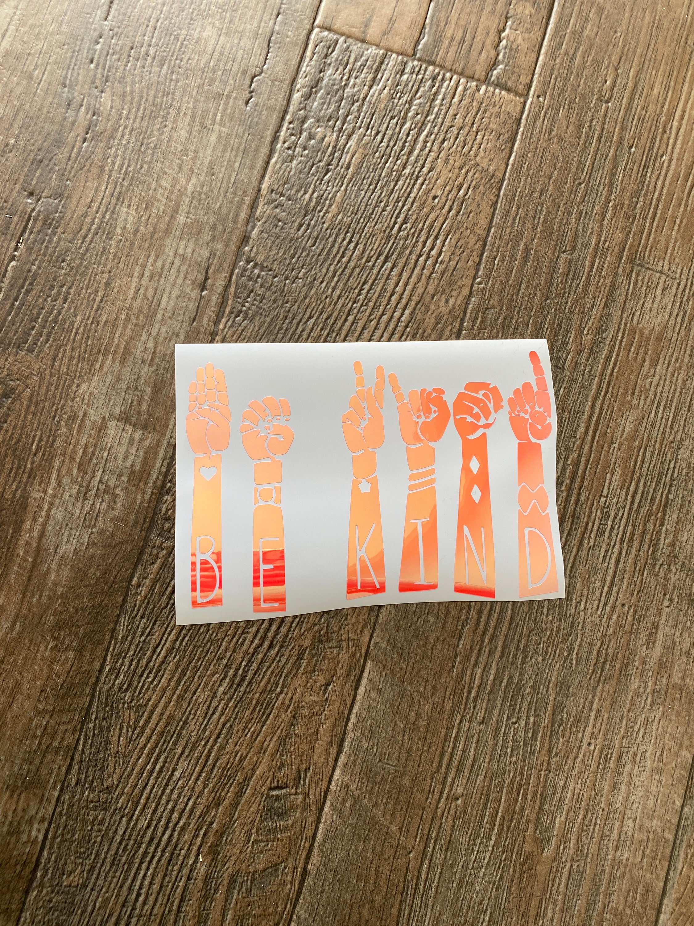 Be Kind ASL permanent holographic vinyl car decal bumper | Etsy