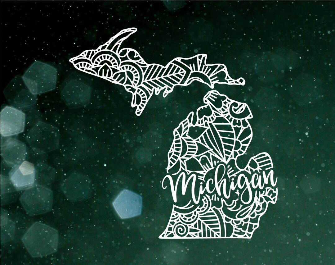 Michigan Mandala Decal: 6" Permanent Vinyl Sticker - Etsy