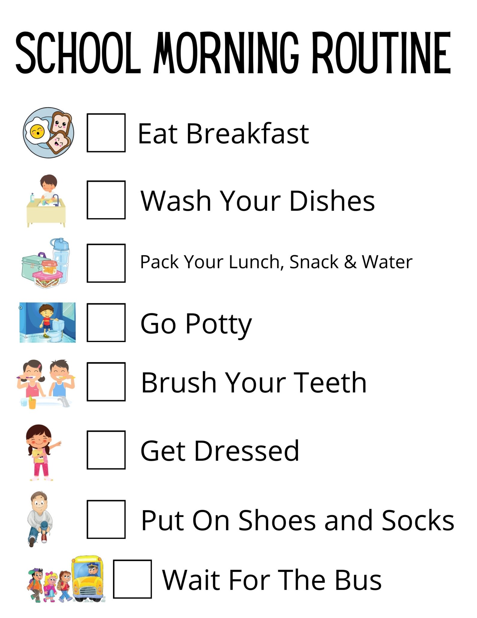 Kids, Morning Chart, School Routine, DIY, Toddlers, Visual Schedule ...