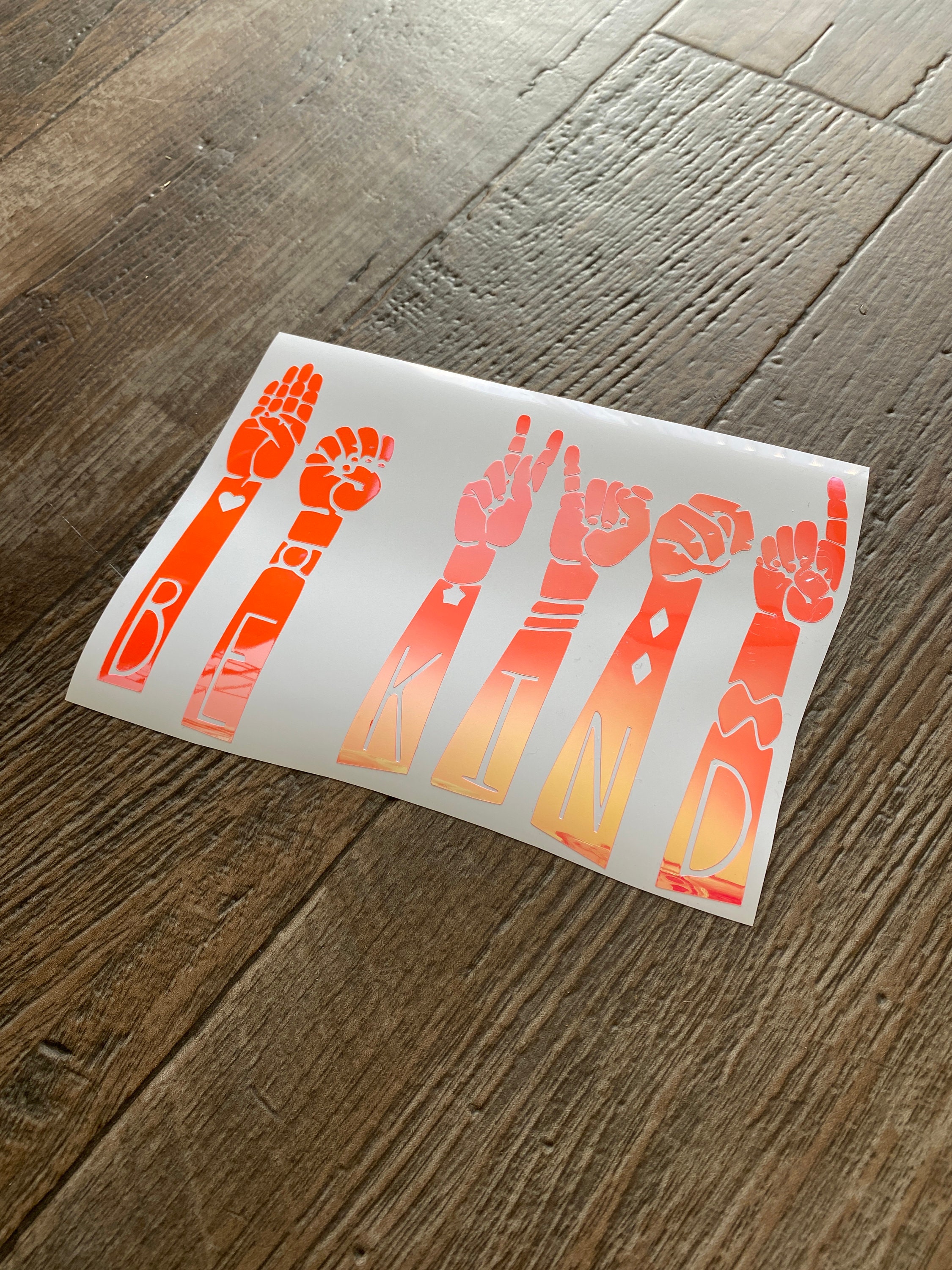 Be Kind ASL permanent holographic vinyl car decal bumper | Etsy