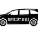 Never Say Never, Minivan Sticker, Car Decal Minivan, Bumper Sticker ...