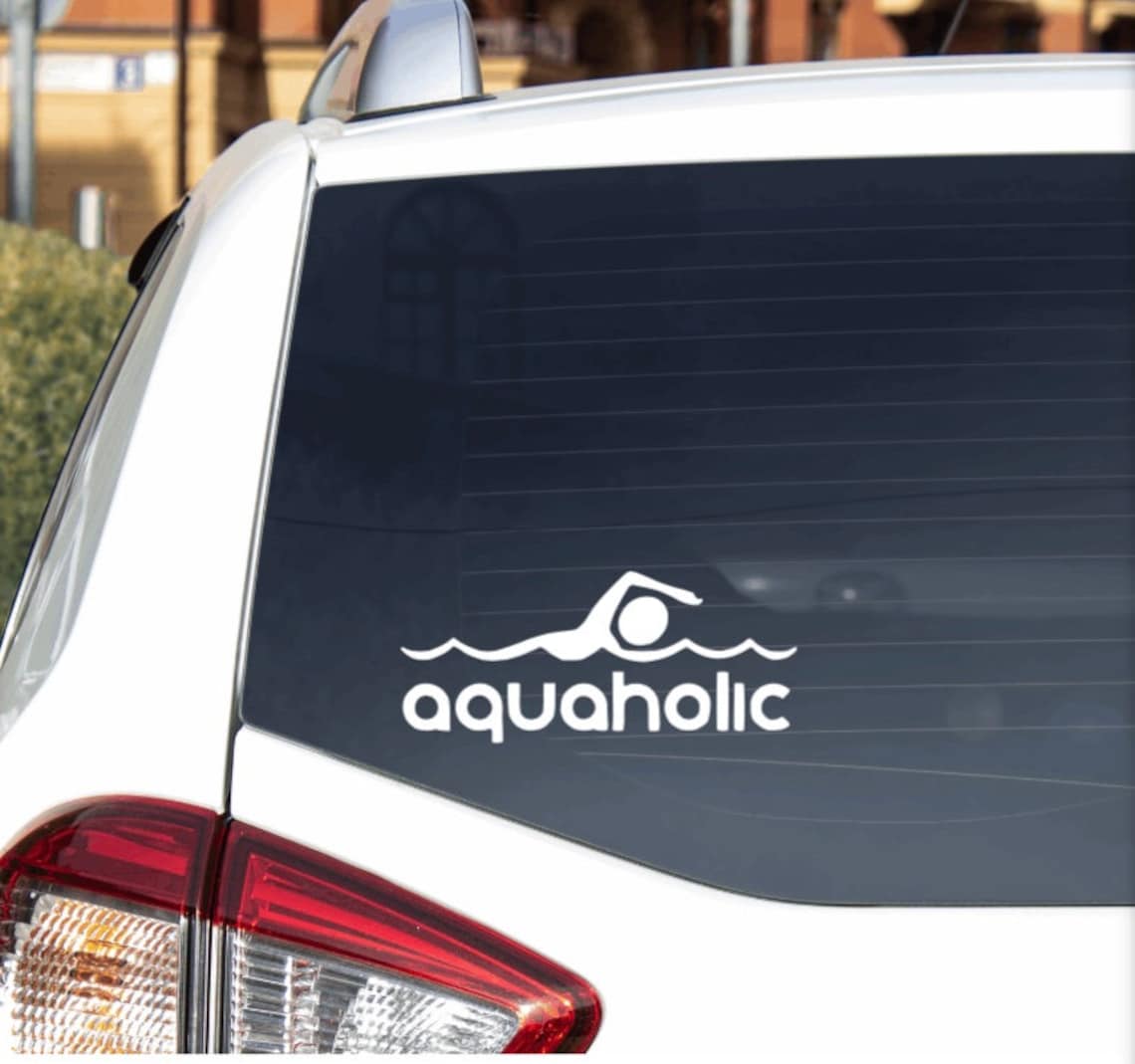 Aquaholic Decal, Swimmer, Freestyle, Water Lover, Aquaholic Sticker ...