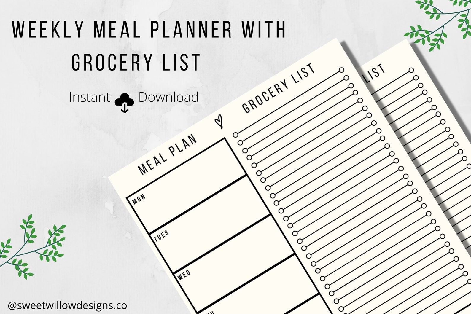 Meal Planning | Grocery List | Weekly Meal Planner | Printable |full ...