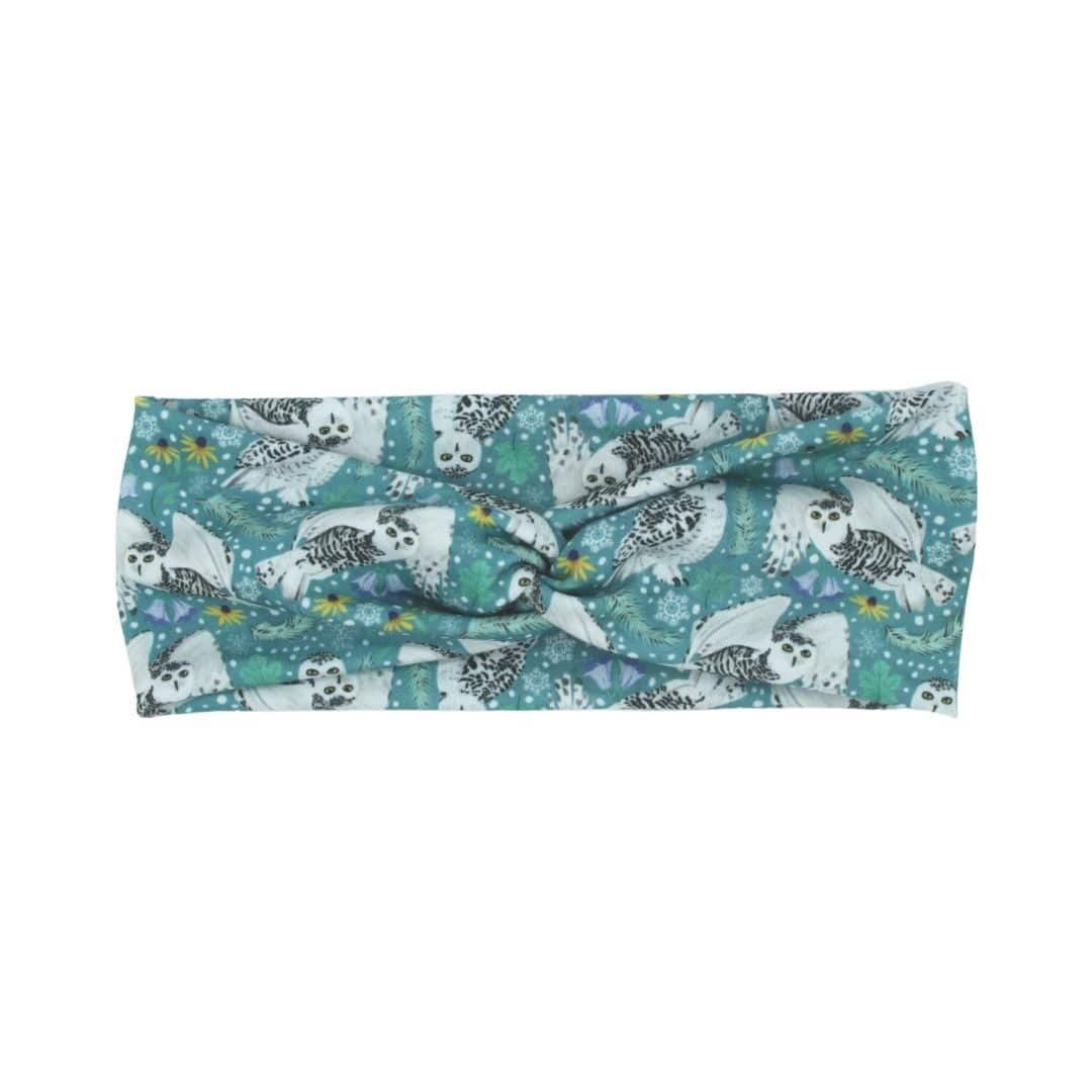 Fabric Headband Snowy Owl Badass Knot , Fierce Wear, Faux Knot, Soft ...