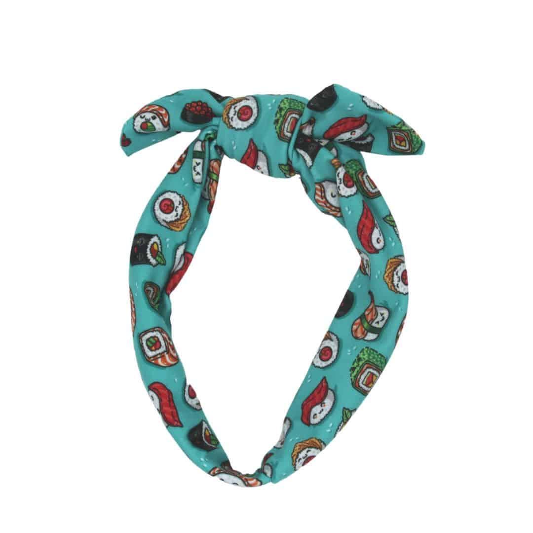 Tied Fabric Headband Happy Sushi Warrior Tie , Fierce Wear, Adjustable ...