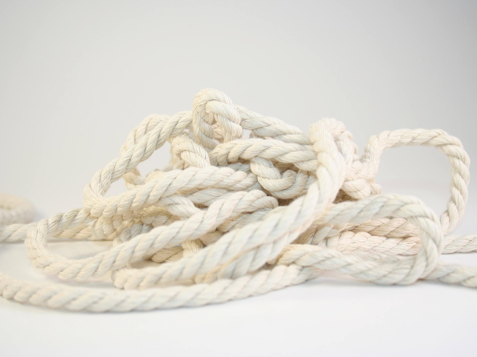 20 Yard White Cotton Rope 0.23 6 Mm Thick Soft and - Etsy