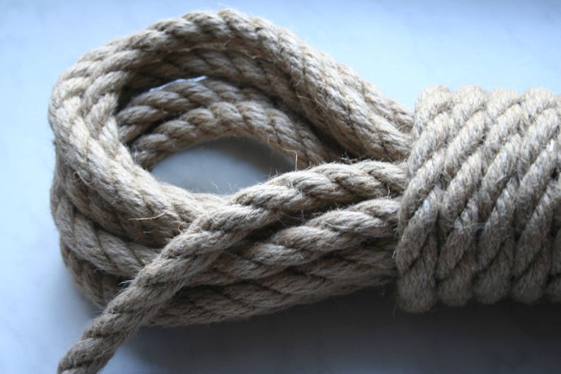 20 Yards Triple Ply Jute Rope, 0.5 12 Mm Thick, Organic Flax Fiber Rope ...