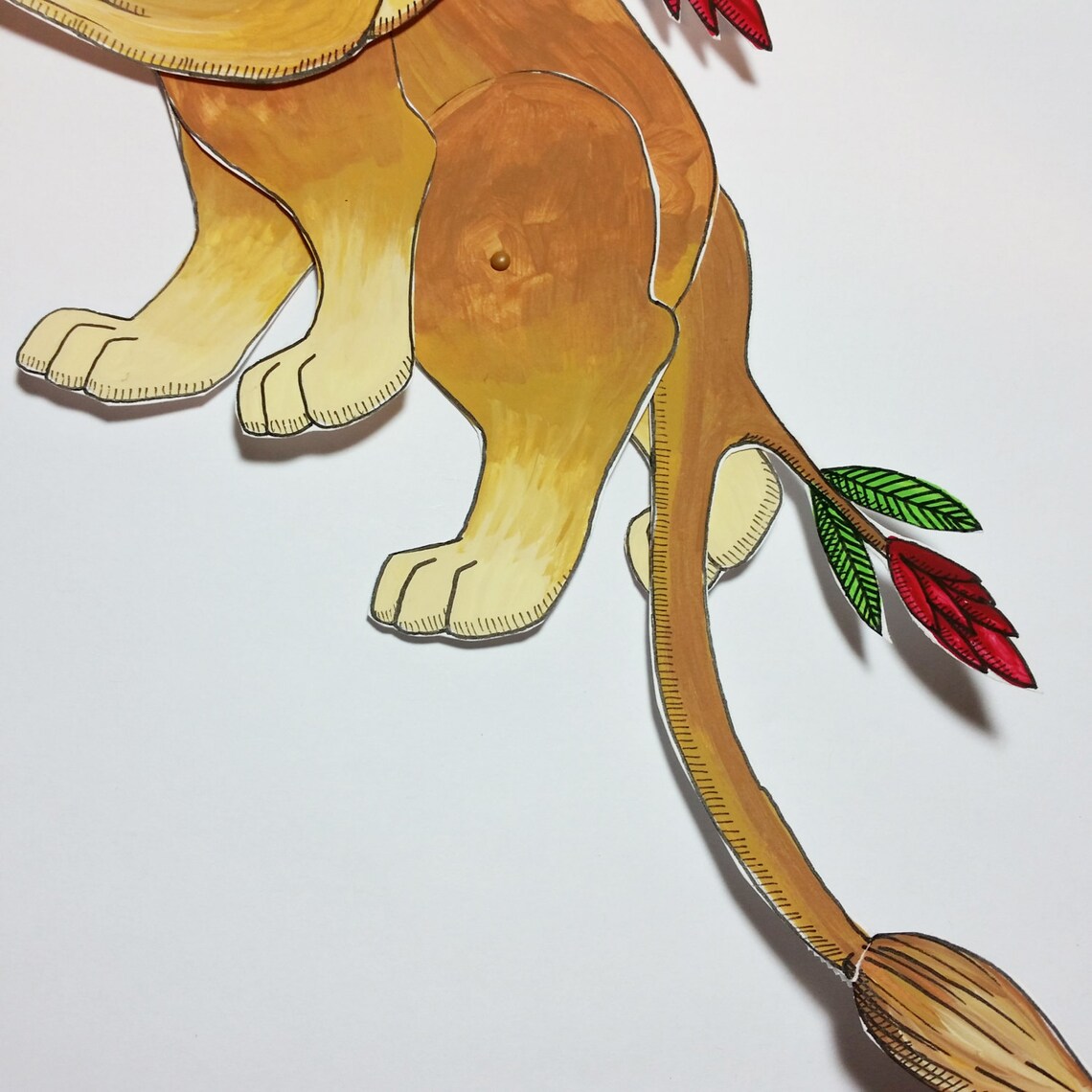 Flower Lion Animal Paper Dolls Puppets Patterns, Articulated Mechanical ...