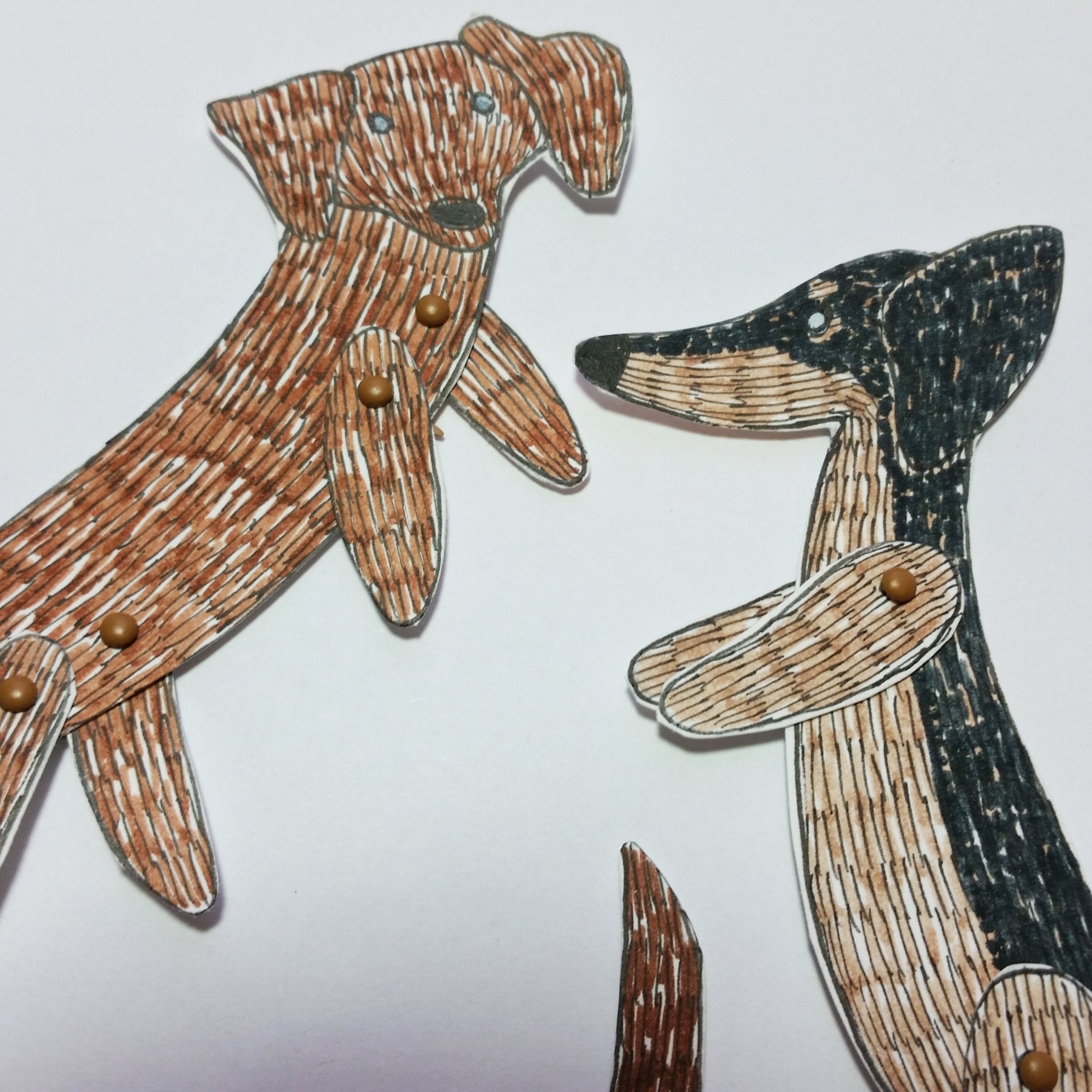 Dachshund Wiener Dog Animal Paper Dolls Puppets Patterns Articulated ...