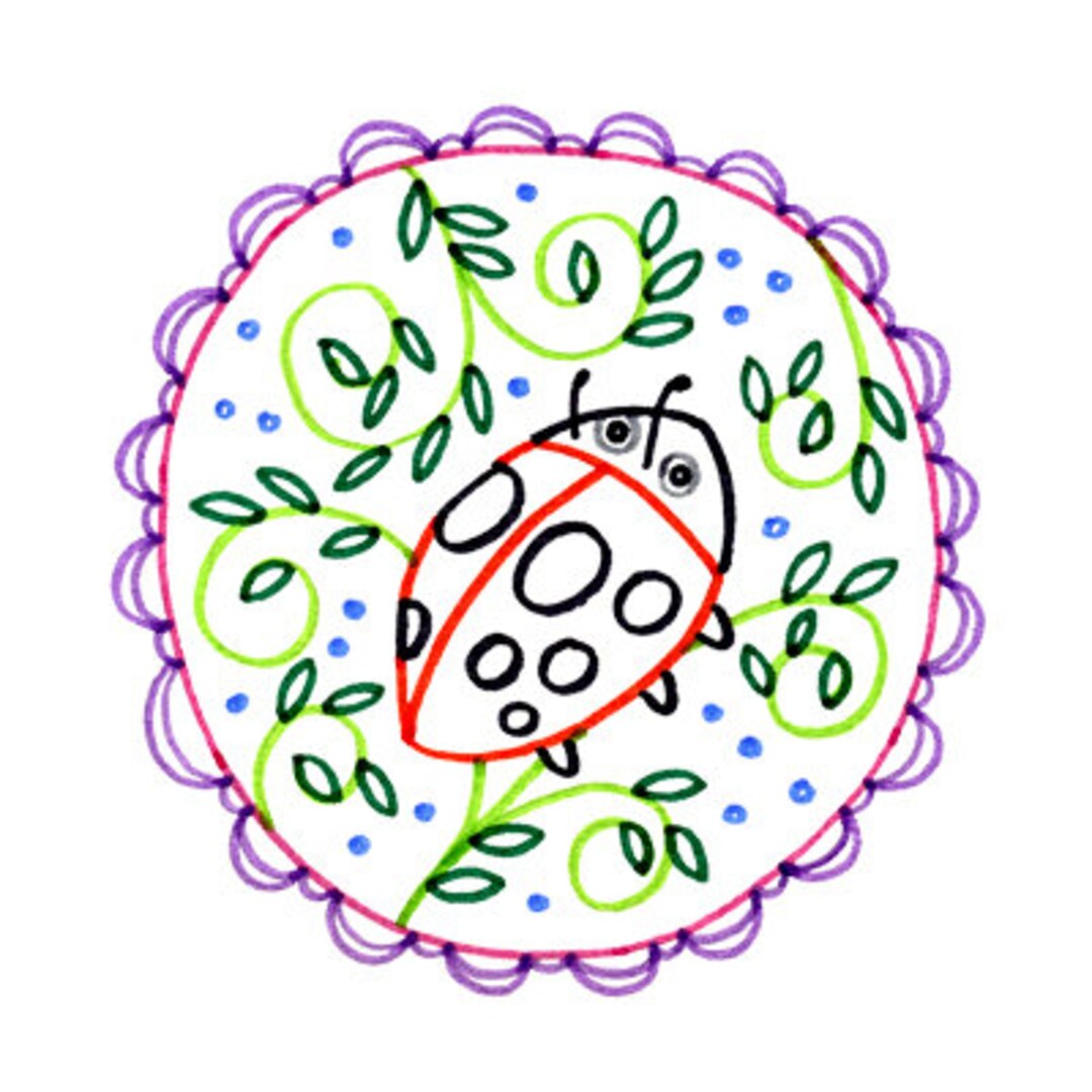 Ladybug Lady Bug Embroidery Pattern Printable Digital Downloadable Hand ...
