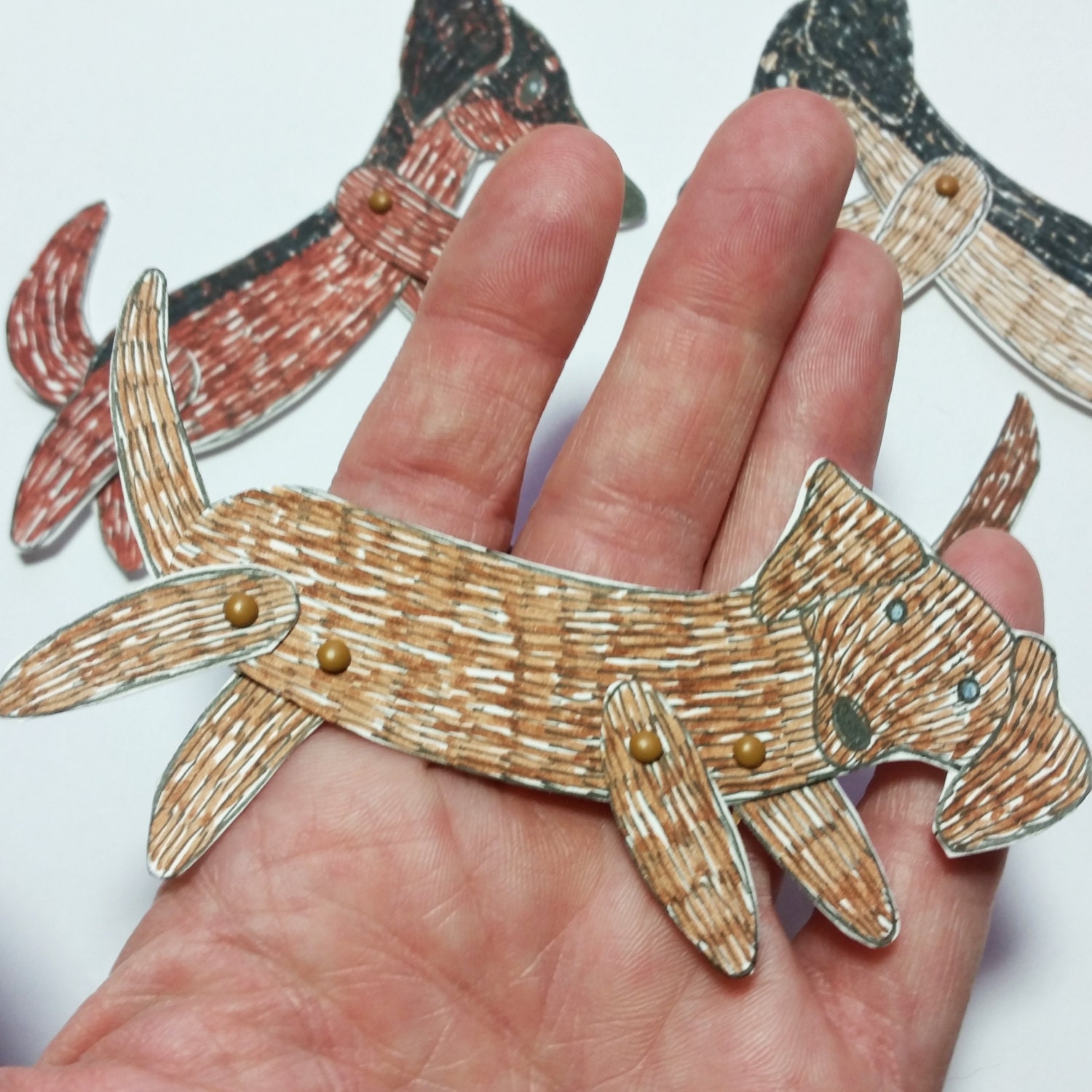 Dachshund Wiener Dog Animal Paper Dolls Puppets Patterns Articulated ...