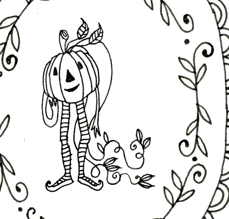Halloween Pumpkin Man Embroidery Pattern Printable Digital Downloadable ...