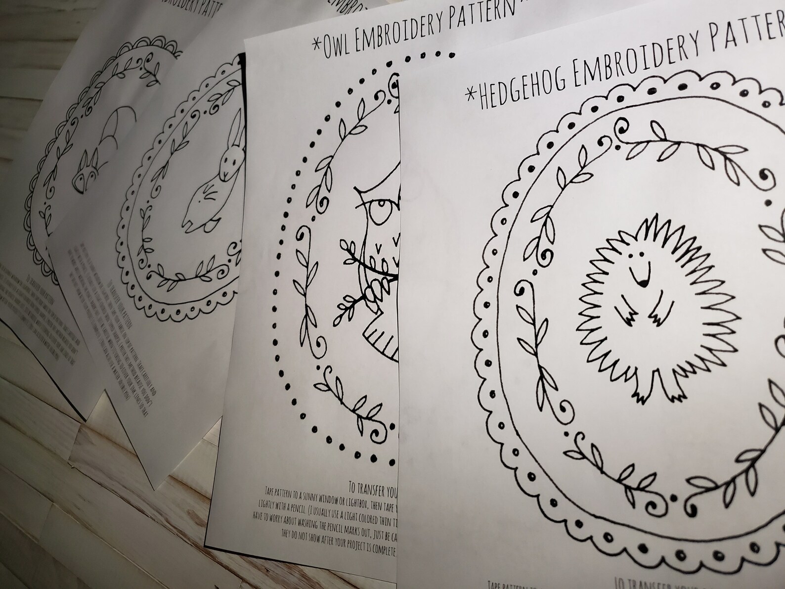 Forest Animals Embroidery Patterns, Hand Embroidery Pattern Pdfs ...