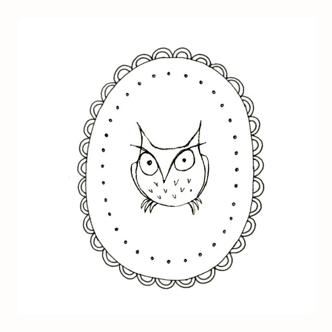 The Infamous Grumpy Owl Embroidery Pattern Woodland Critter Digital ...