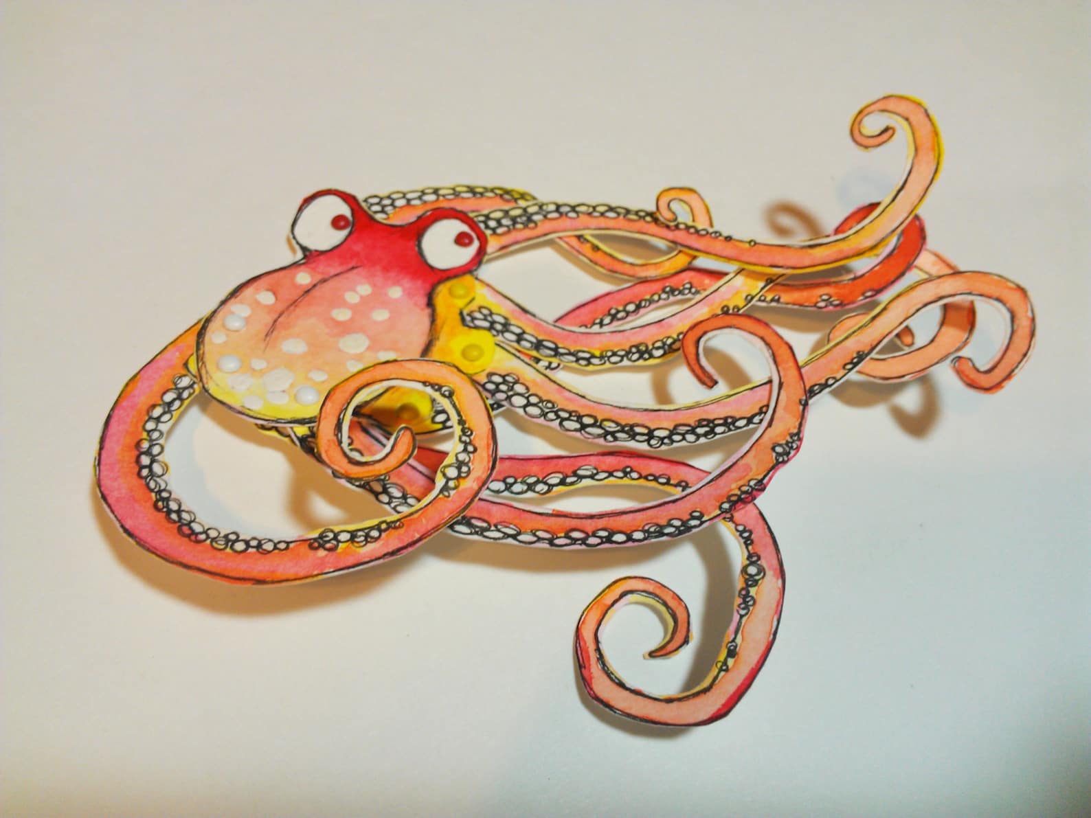 Octopus Animal Paper Doll Kraken Puppet Pattern, Articulated Mechanical ...