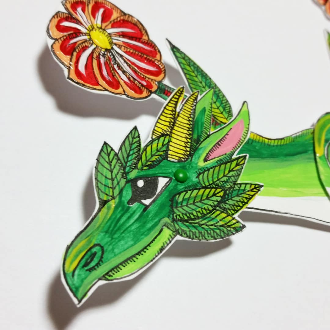 Flower Dragon Animal Paper Dolls Puppets Patterns, Articulated ...