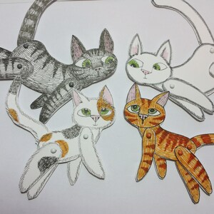 Cat Animal Paper Dolls Puppets Patterns Articulated Mechanical Animals ...
