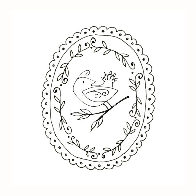 Bird Embroidery Pattern Woodland Animal Digital Downloadable 0055 - Etsy