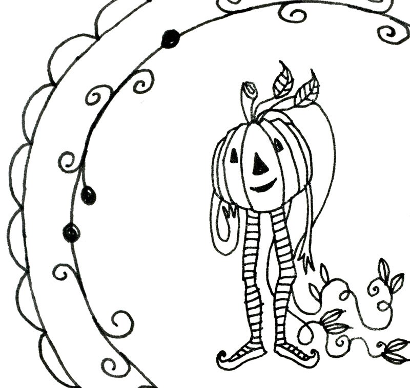 Halloween Pumpkin Man Embroidery Pattern Printable Digital Downloadable ...