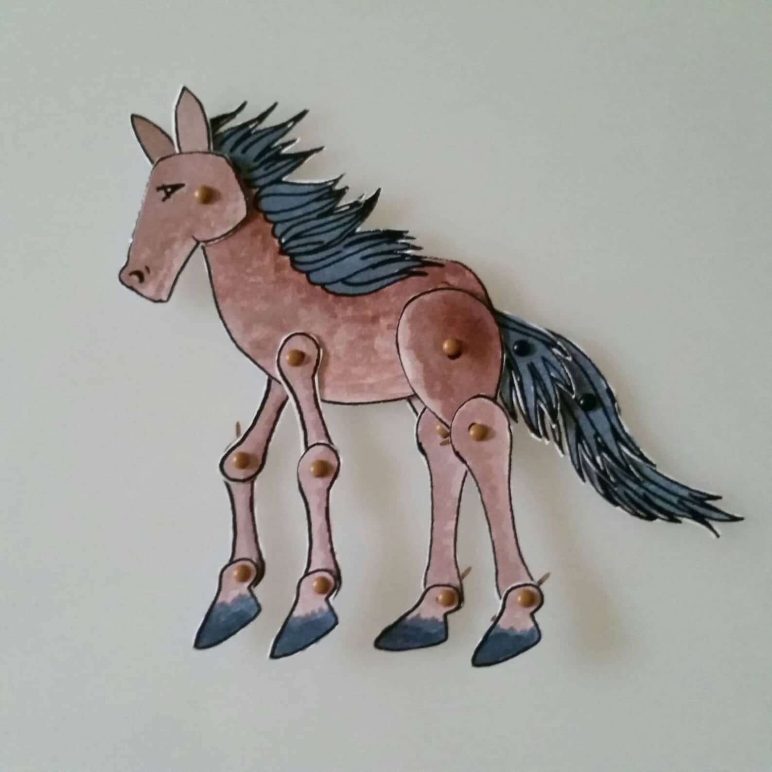 Paper Articulated Horse Paper Doll Paper Horse Puppet Equestrian Paper ...