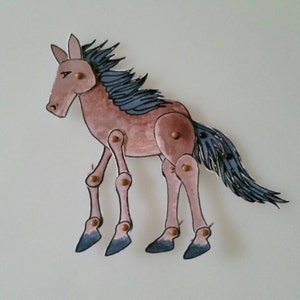 Paper Articulated Horse Paper Doll Paper Horse Puppet Equestrian Paper ...