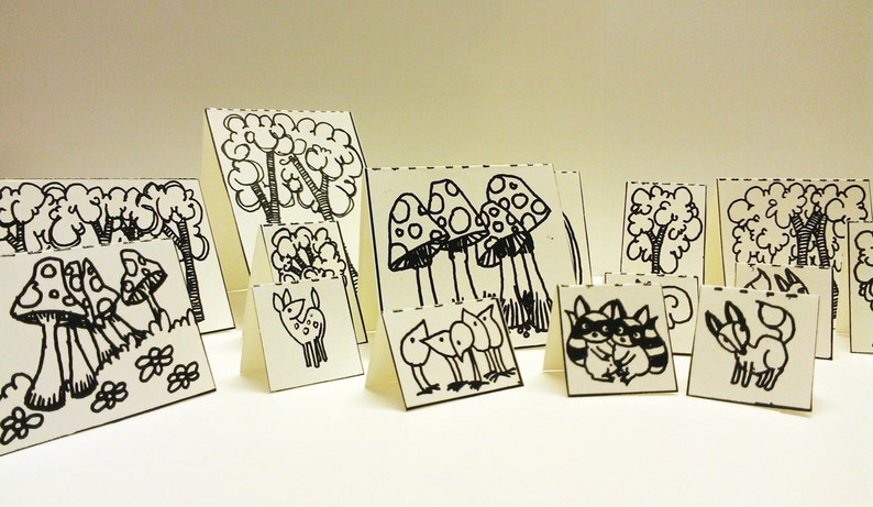 Woodland Animal Paper Forest, Paper Trees, Fox, Bears, Squirrel, Deer ...