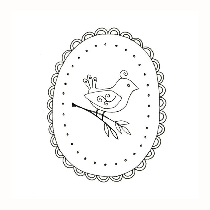 Bird Embroidery Pattern Woodland Animal Digital Downloadable PDF Hand ...