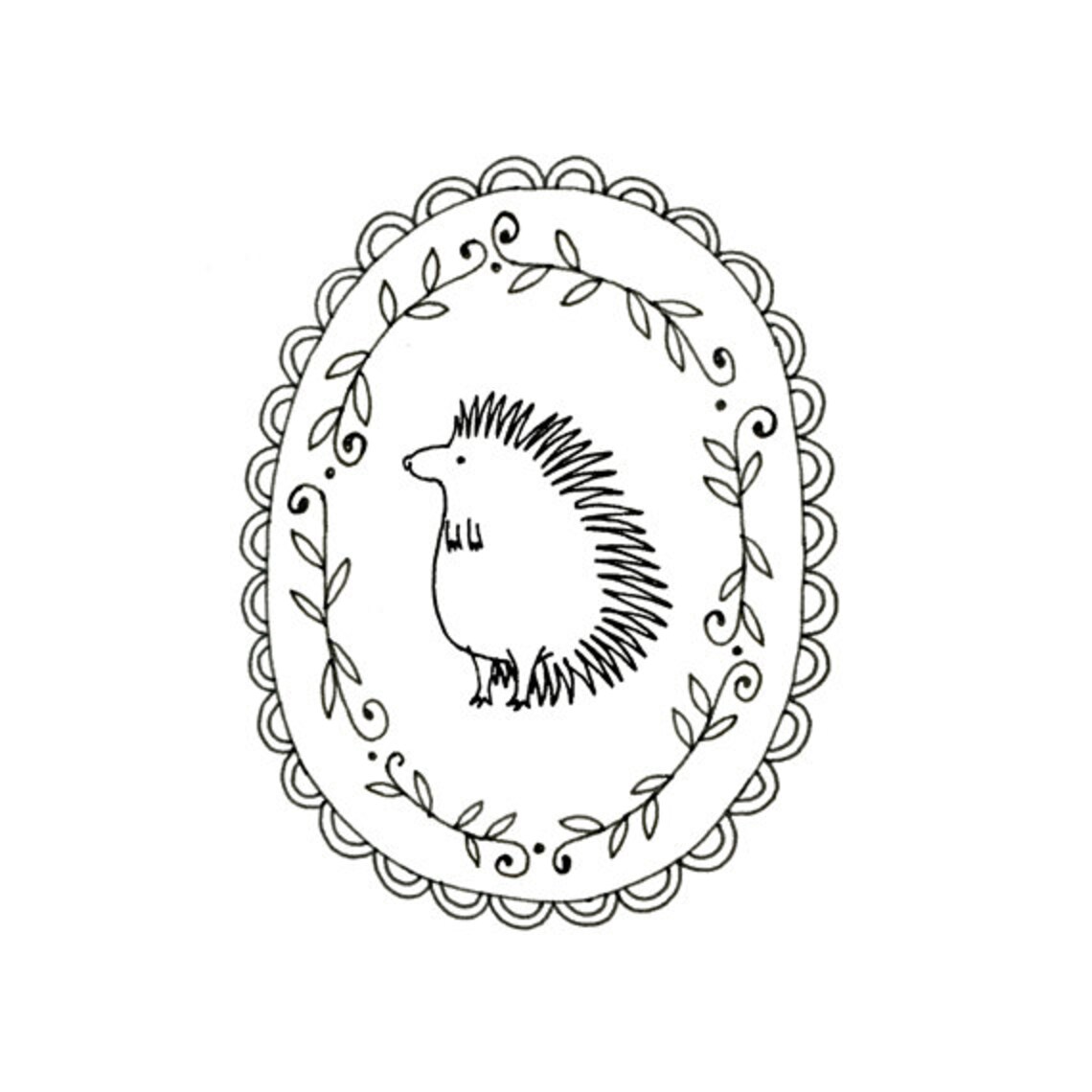 Hedgehog Embroidery Pattern Printable Woodland Animal Digital - Etsy