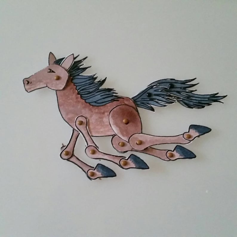 Paper Articulated Horse Paper Doll Paper Horse Puppet Equestrian Paper ...
