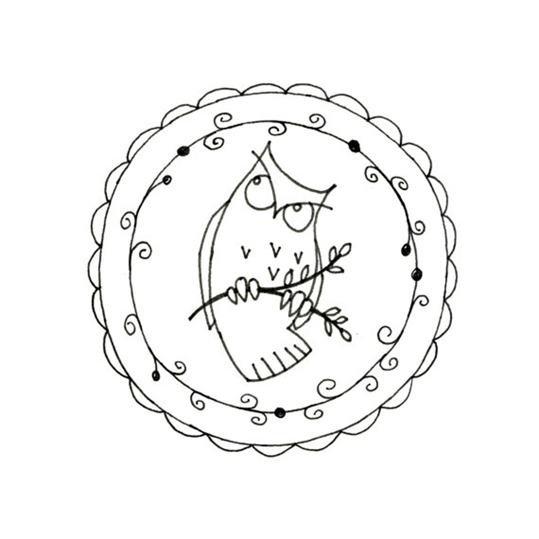 Owl Printable Embroidery Pattern Woodland Critter Digital Downloadable ...