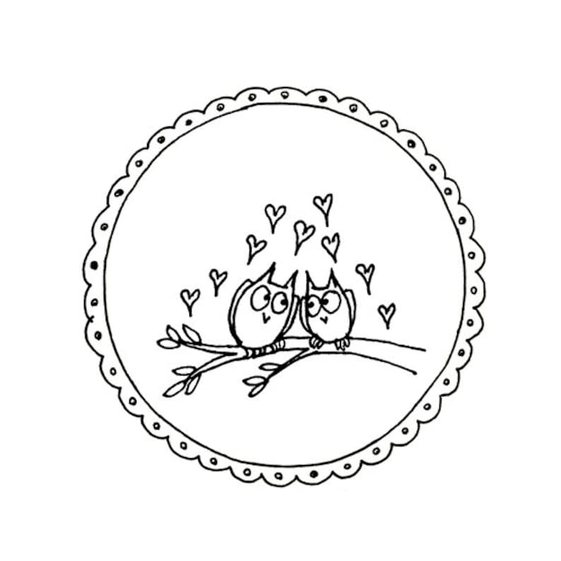 Owl Hand Embroidery Pattern Valentine's Printable Woodland Animal ...
