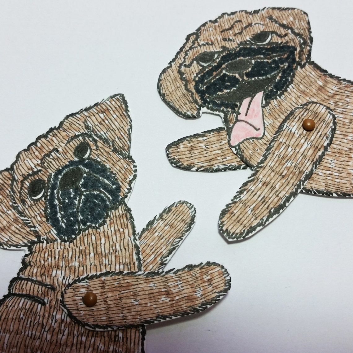 Pug Dog Animal Paper Dolls Puppets Patterns Articulated Mechanical ...