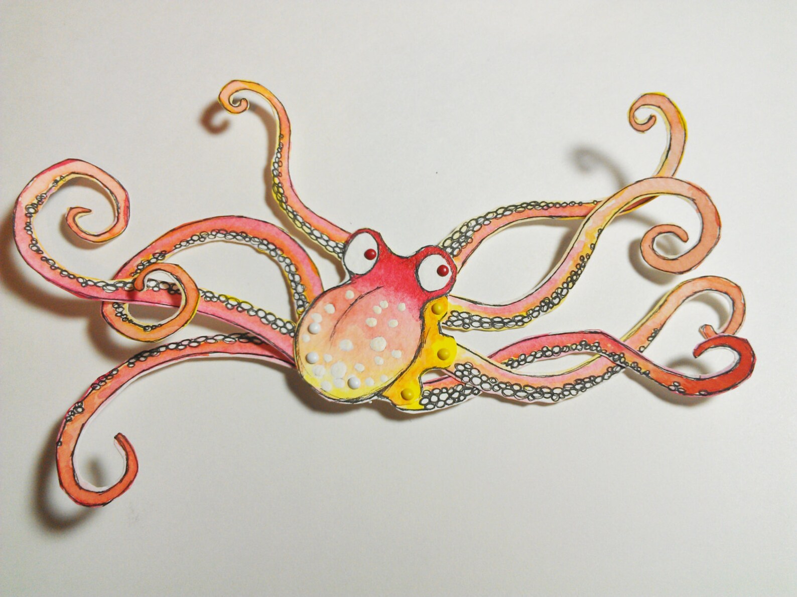 Octopus Animal Paper Doll Kraken Puppet Pattern, Articulated Mechanical ...