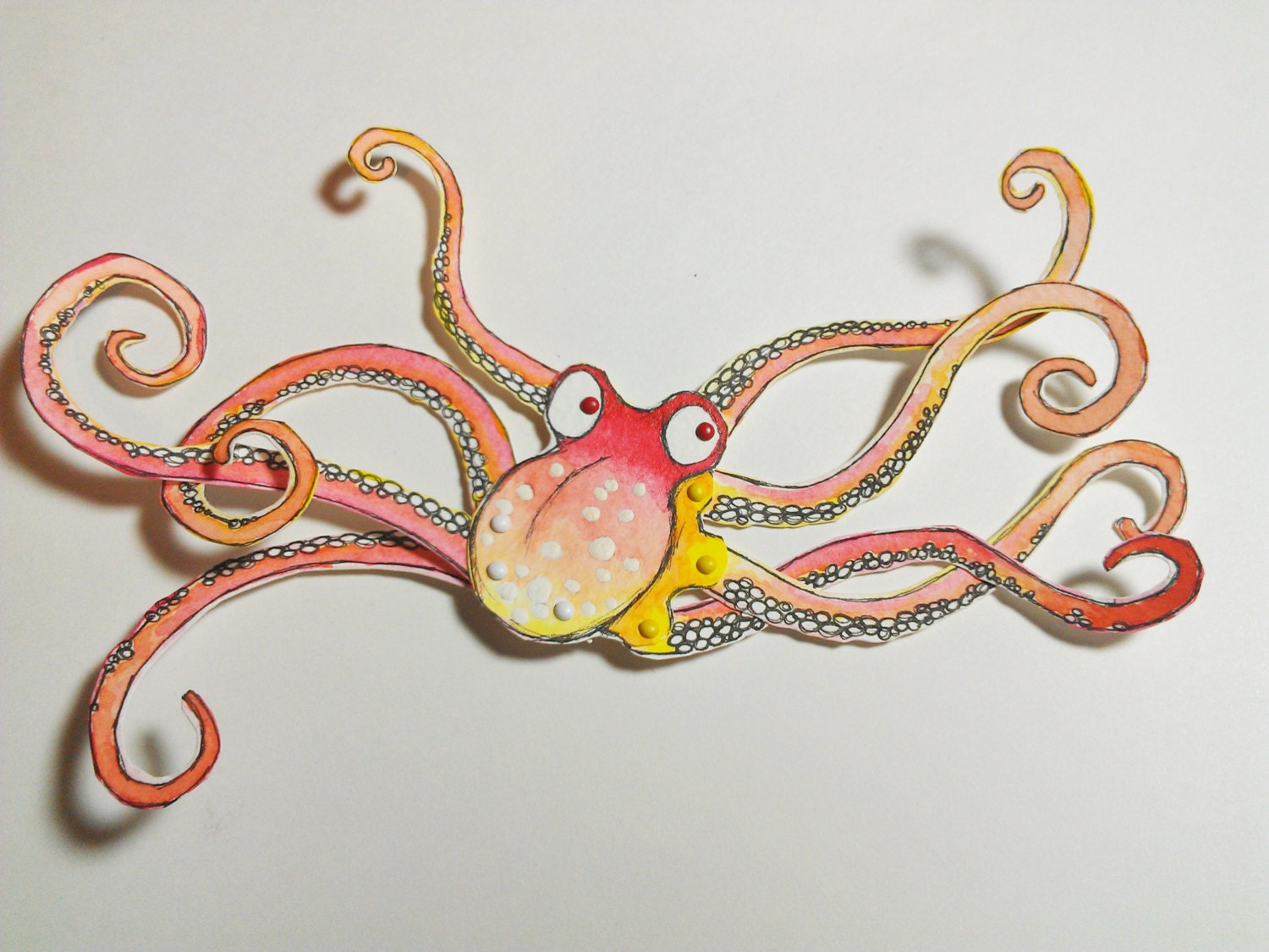 Octopus Animal Paper Doll Kraken Puppet Pattern, Articulated Mechanical ...