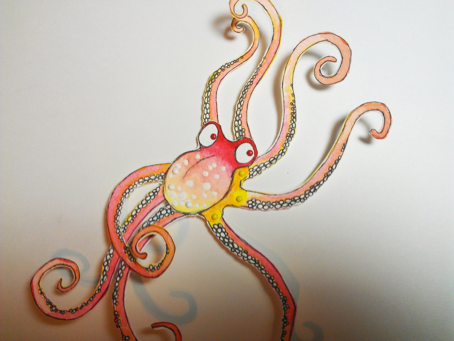 Octopus Animal Paper Doll Kraken Puppet Pattern, Articulated Mechanical ...