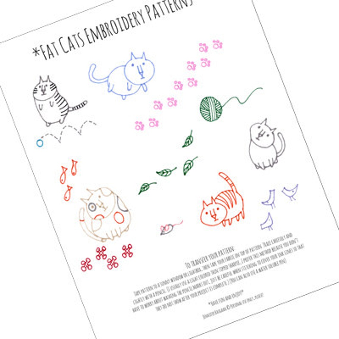 Fat Round Cats Tiny Embroidery Patterns Set Kitty Cat Digital - Etsy