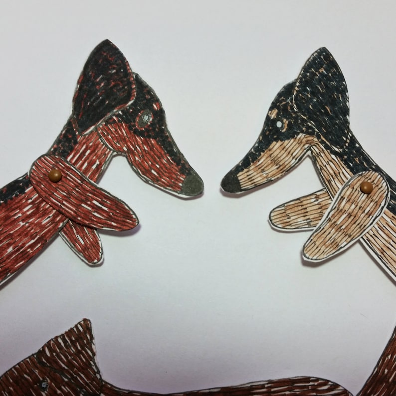 Dachshund Wiener Dog Animal Paper Dolls Puppets Patterns Articulated ...