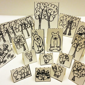 Woodland Animal Paper Forest, Paper Trees, Fox, Bears, Squirrel, Deer ...