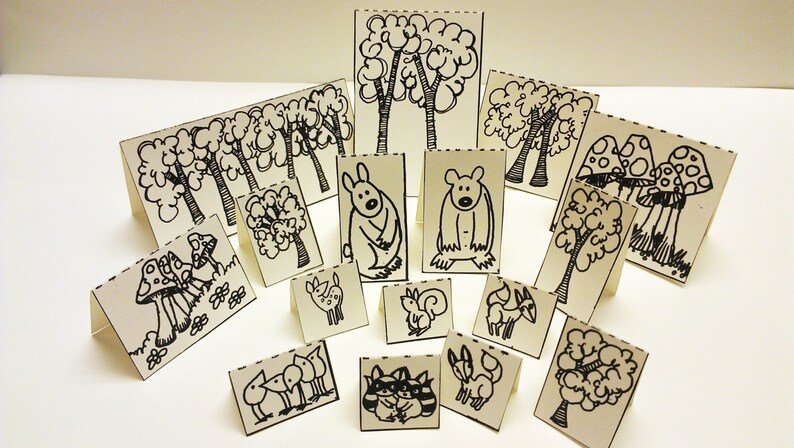 Woodland Animal Paper Forest, Paper Trees, Fox, Bears, Squirrel, Deer ...