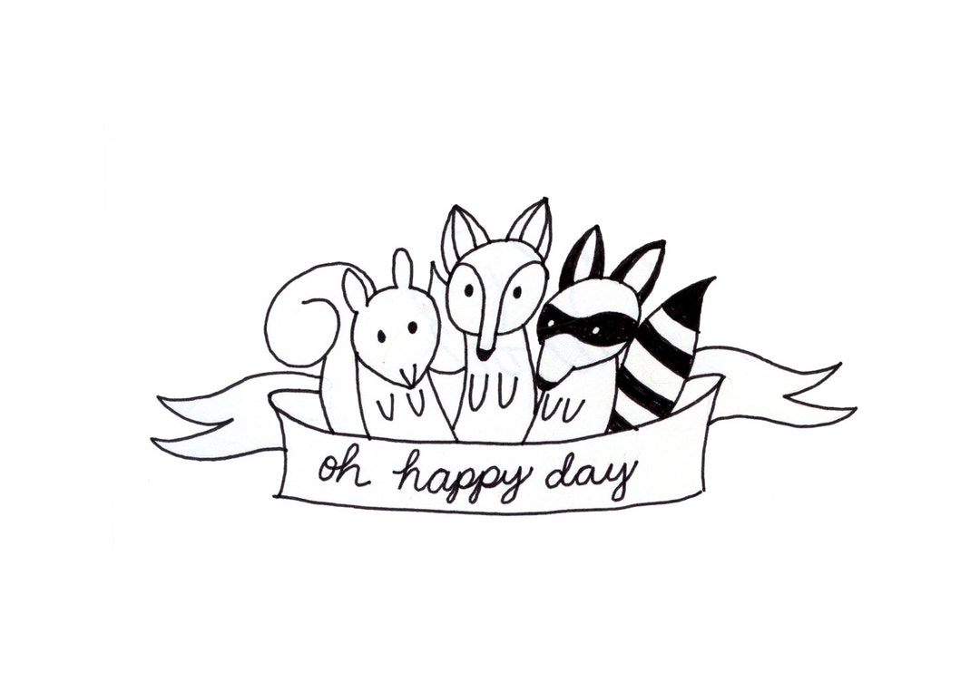 Fox Squirrel Raccoon Embroidery Pattern Printable Woodland Animal ...