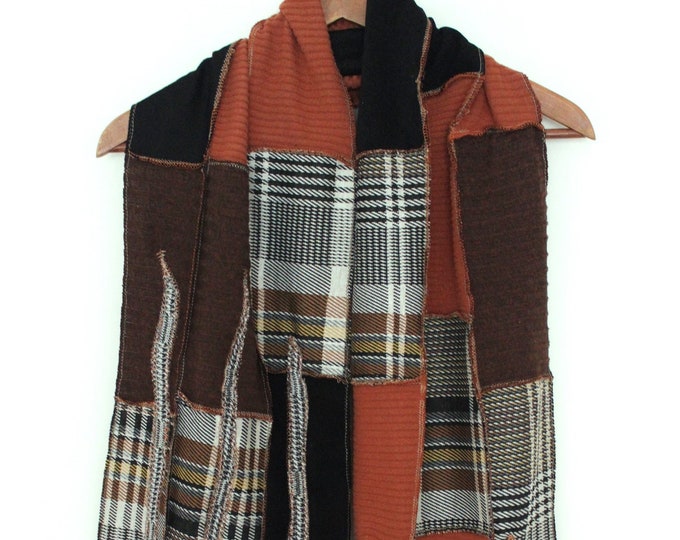 Earth Colors Men's Scarf, Extra Long, Orange Brown Boho Shawl, Men ...