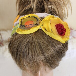 Yellow Flowers Headband, Women Headband, Hippie Hair Band, Boho Textile ...