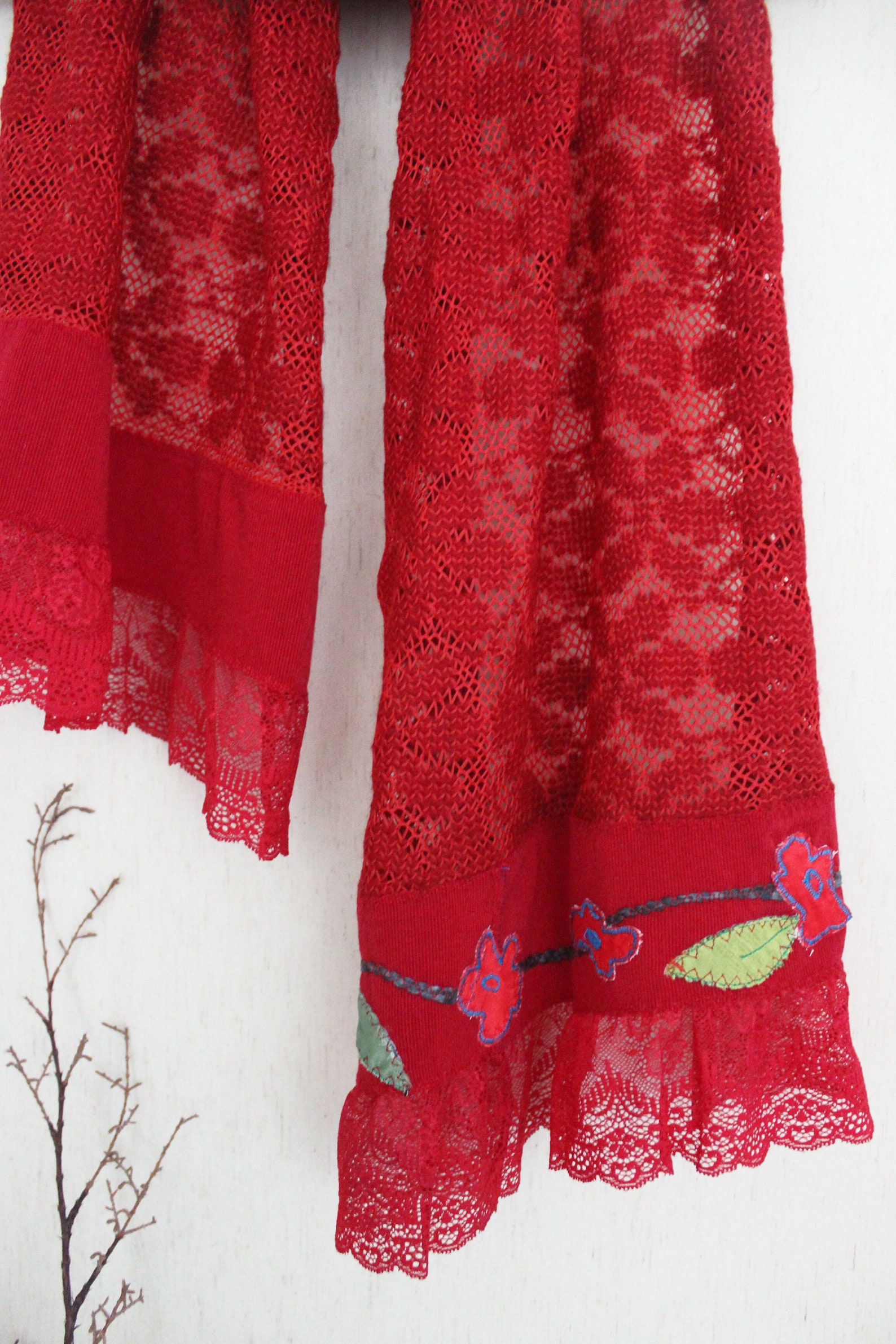 Red Long Wide Shawl Red Mercerized Woman Scarf Big Size | Etsy