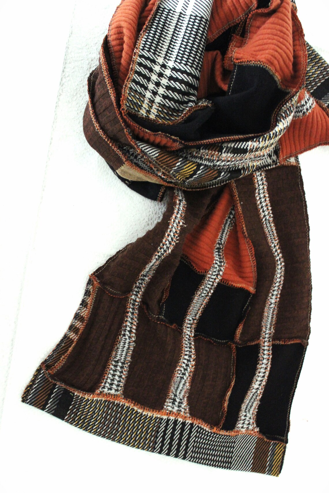 Earth Colors Men's Scarf Extra Long Orange Brown Boho - Etsy